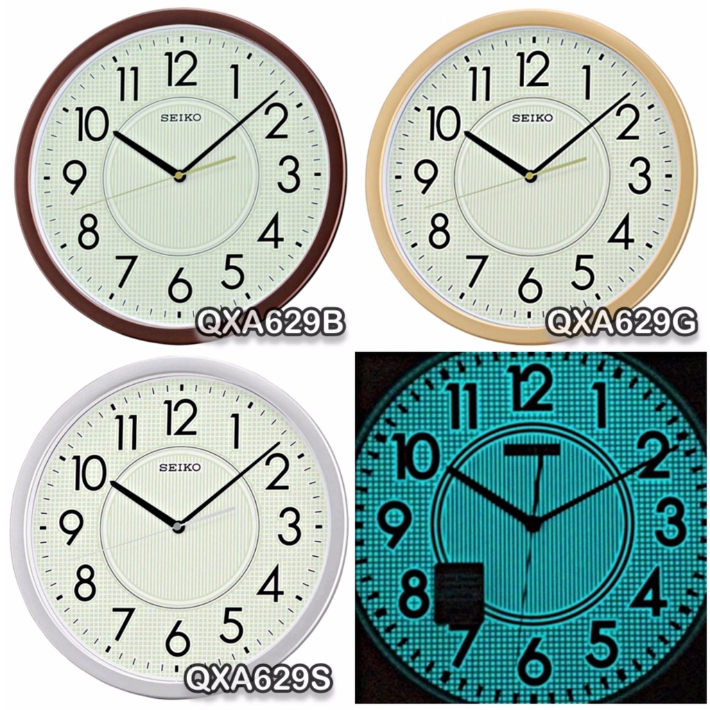 นาฬิกาแขวนผนัง ตัวเรือนพลาสติก SEIKO รุ่น QXA629G สีทอง QXA629S สีเงิน ...