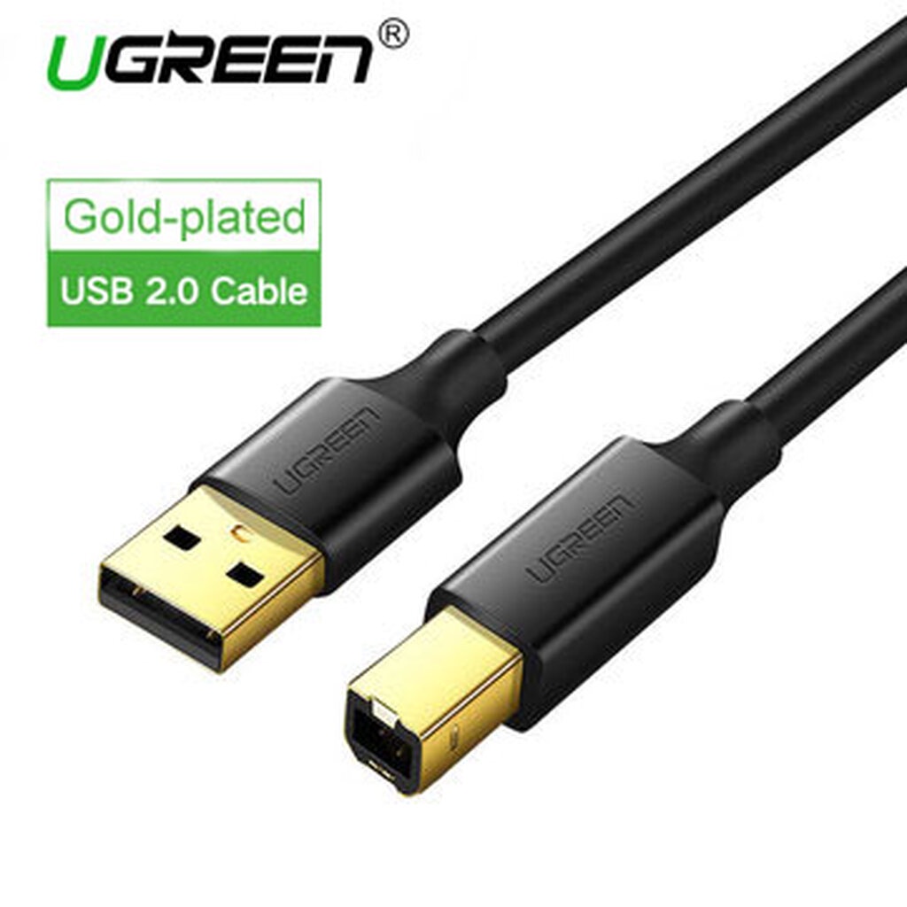 Ugreen USB 2.0 Printer Cable Scanner Cord USB A Male to B Male 1m gold ...