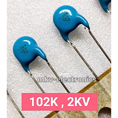 (10ตัว) 102K , 102 , 1000PF 2KV 2000V Ceramic Capacitor Murata (รหัส ...