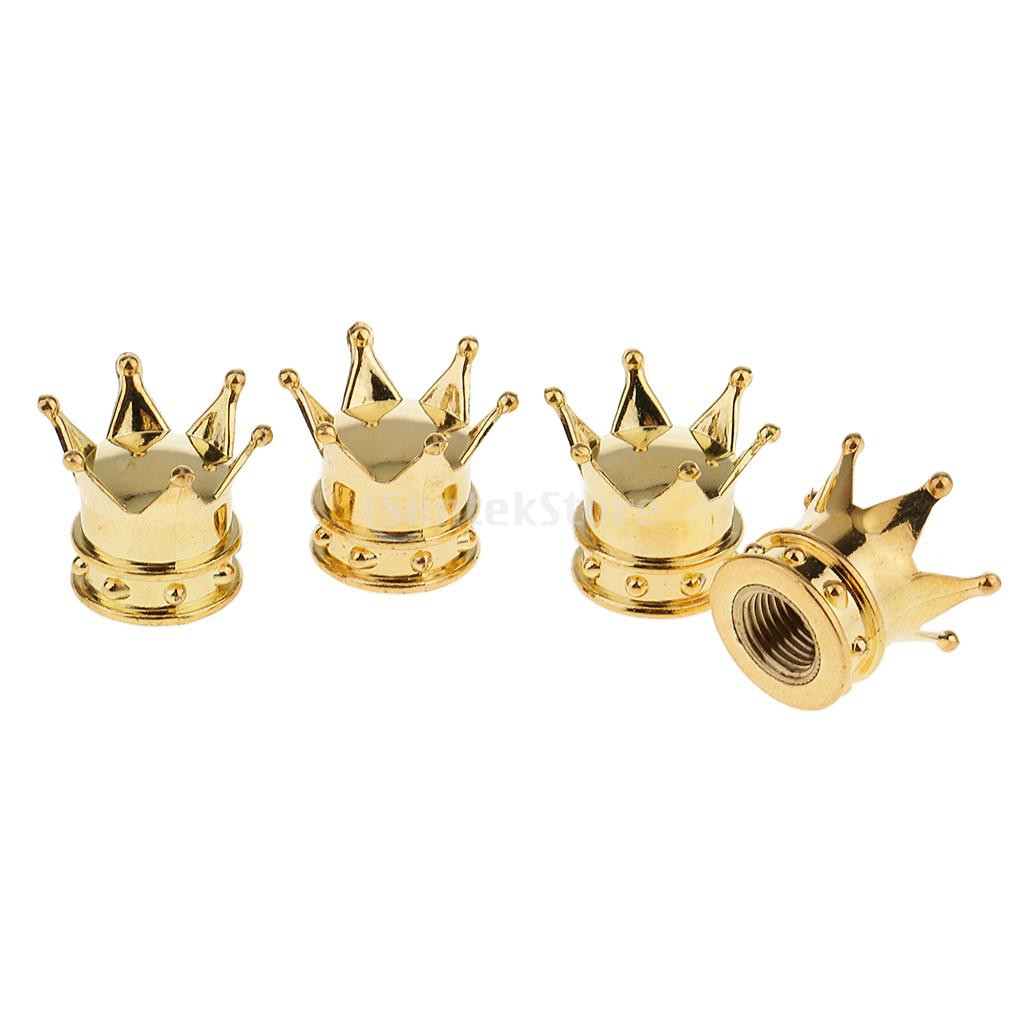 4x Gold Crown รถยาง Stem Caps ล้อ Airtight สกรูฝาครอบฝุ่น | Shopee Thailand