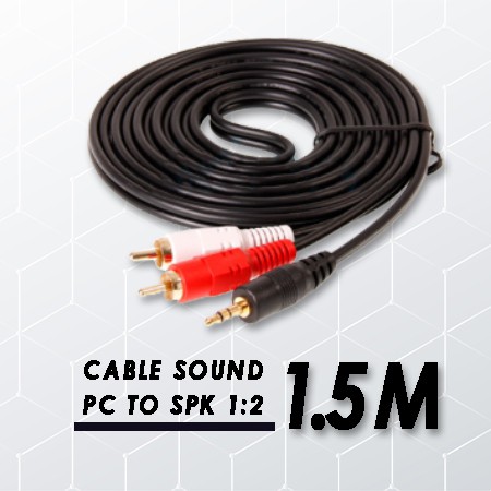 สายเคเบิลส่งสัญญาณ PC to SPK Glink Cable Sound PC TO SPK M/M 1:2 1.5 ...