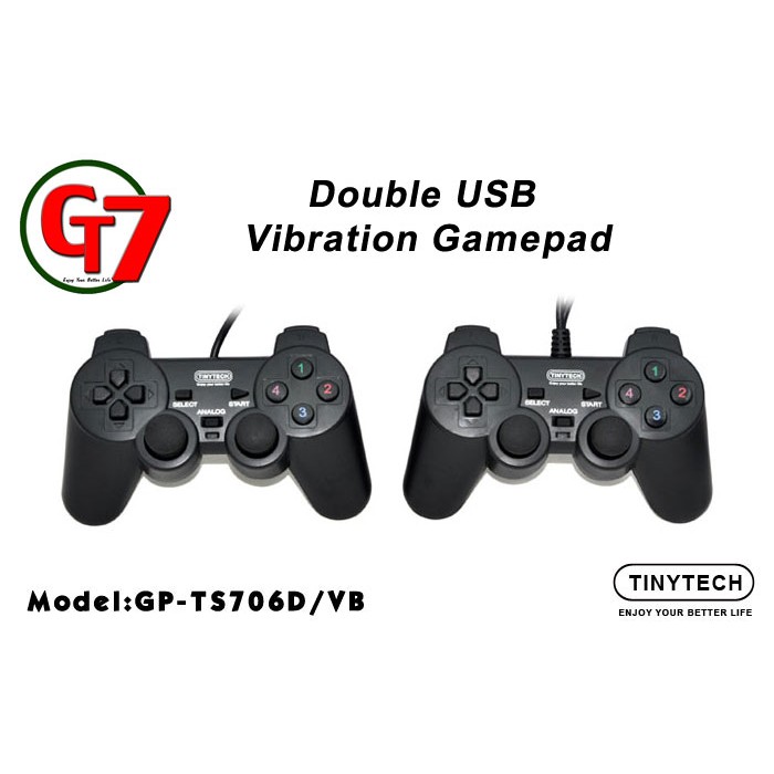 Tinytech TS706D DOUBLE USB VIBRATION GAMEPAD (GP-TS706D/VB) | Shopee ...