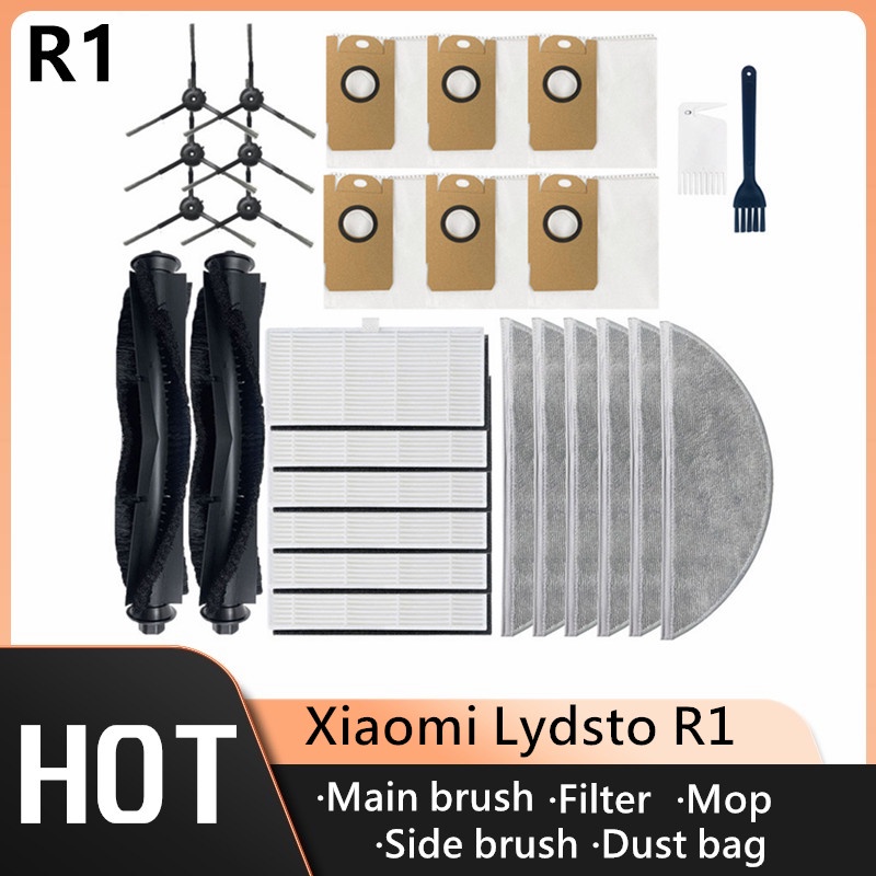 Xiaomi Lydsto R1 / S1 / R1D อุปกรณ์เสริม ผ้าม็อบ แผ่นกรอง Hepa ถุงเก็บฝุ่น แปรงหลัก | Shopee ...
