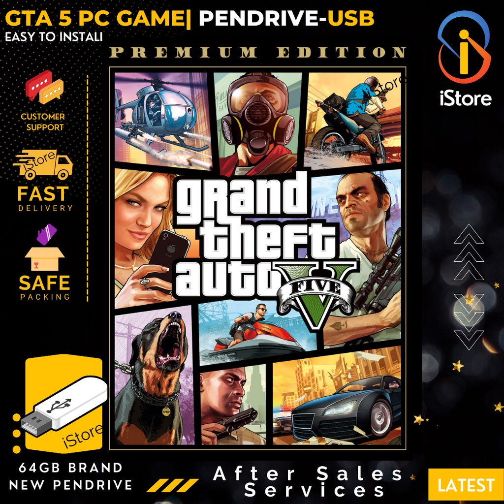 Grand Theft Auto V gta 5 ติดตั้ง Pendrive USB 64GB เกมพีซีพร้อมการ ...