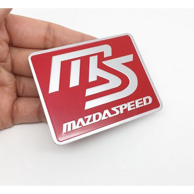 ราคาต่อ 1 ชิ้น โลโก้อลูมิเนียมบาง มาสด้า สปีด แต่ง MS MAZDASPEED Logo 3D Aluminum Emblem Mazda ...