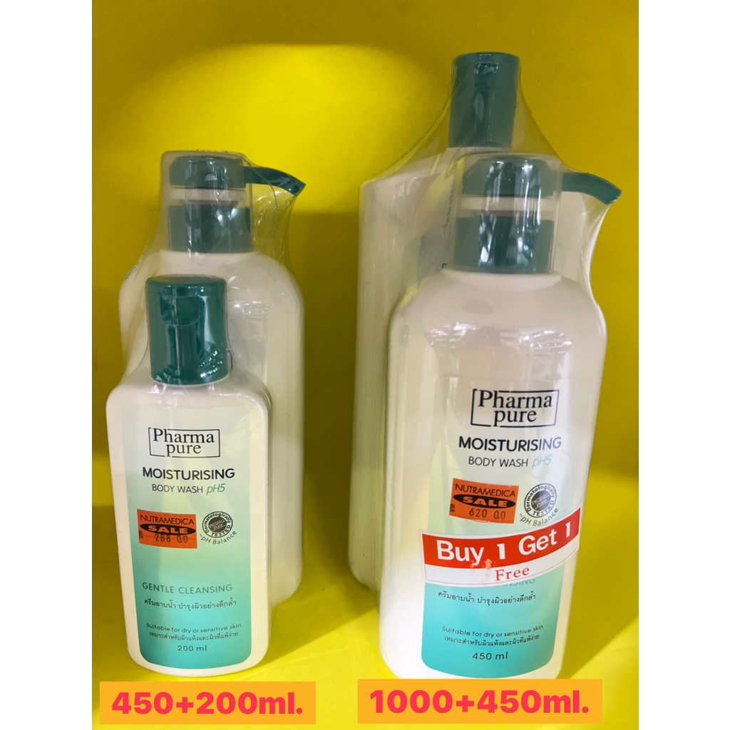 $PharmaPure Moisturizing Body Wash 450+200 มล. ขวด Body Wash 1000 +450 ...