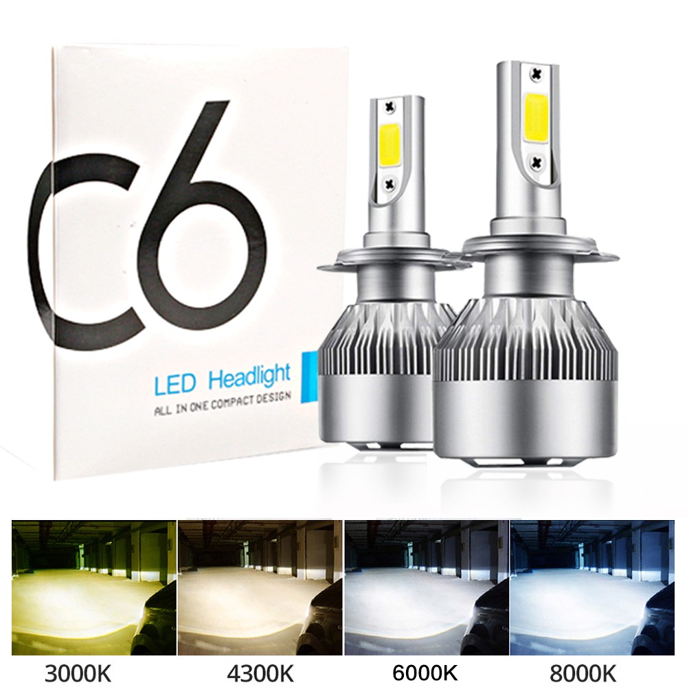 หลอดไฟตัดหมอก H4 H7 H11 H1 HB3 9005 9006 HB4 COB C6 LED สำหรับติดรถยนต์ | Shopee Thailand