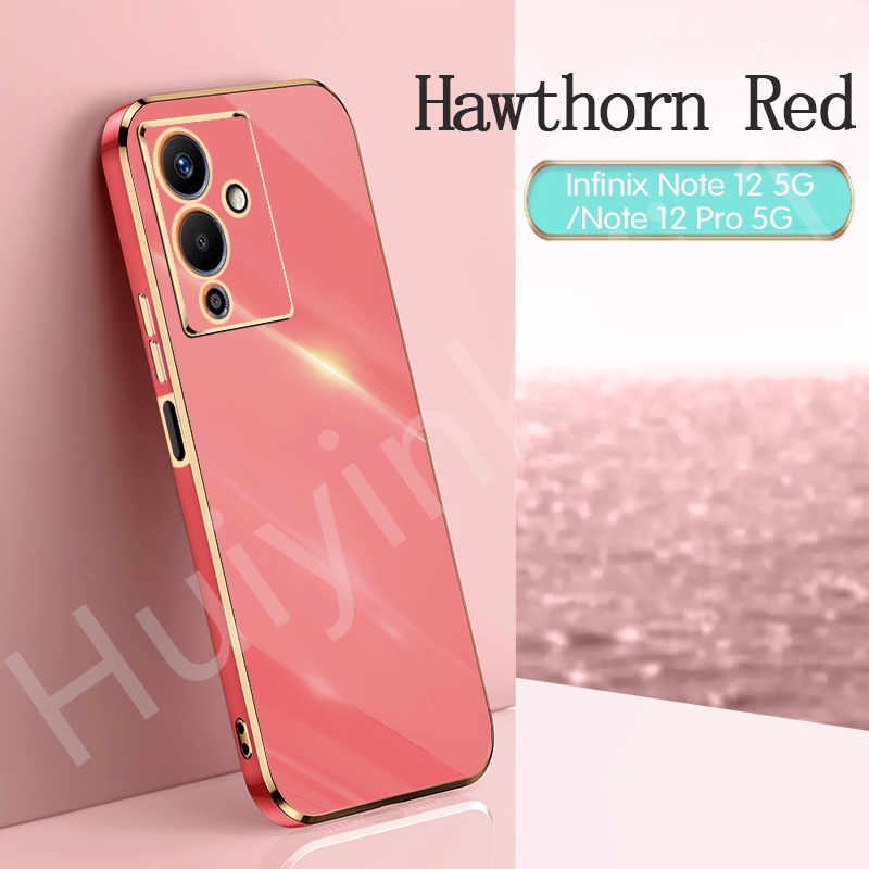 เคสโทรศัพท์ซิลิโคน TPU แบบนิ่ม ชุบไฟฟ้า ขอบตรง สําหรับ Infinix Note 12 ...