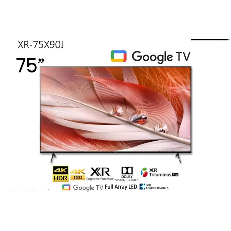Sony XR-75X90J (75 นิ้ว) l 4K Ultra HD l High Dynamic Range (HDR) l สมาร์ททีวี (Google TV ...