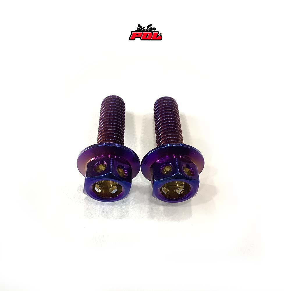 น็อตยึดคาร์ลิปเปอร์ น็อตเบอร์12 (M8*25)หัวเจาะ สีไทเท สีทอง สีเลส ขาย1 ...