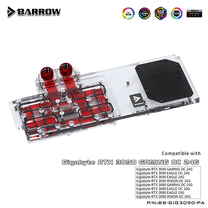Gigabyte 3090/3080 GAMING OC Aurora Full coverage Barrow GPU Water ...