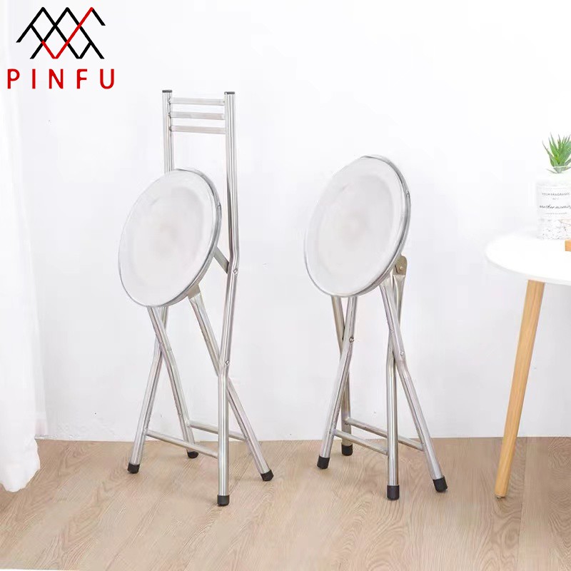 PINFU_SHOP เก้าอี้อเนกประสงค์ พับกลม กลมสแตนเลสแท้ กลางแจ้ง เก้าอี้ ...