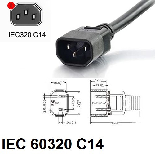 สายไฟ AC Power Cable C14 to C15 ขนาดสาย 3x1mm sq 10A 250V extension ...