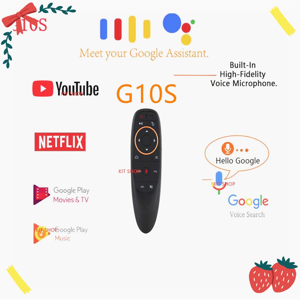 bc G10S (มีGyro) Voice Air Mouse Remote 2.4Ghz Mini Wireless Android TV ...