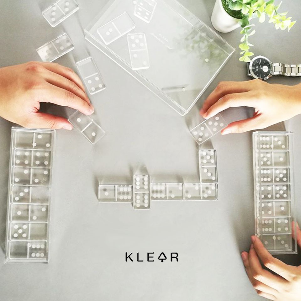 KlearObject Domino Set ชุดโดมิโน อะคริลิคใส โดมิโน่ ตัวต่อ ตัวต่อโดมิโน ของเล่น เกมส์โดมิโน ...
