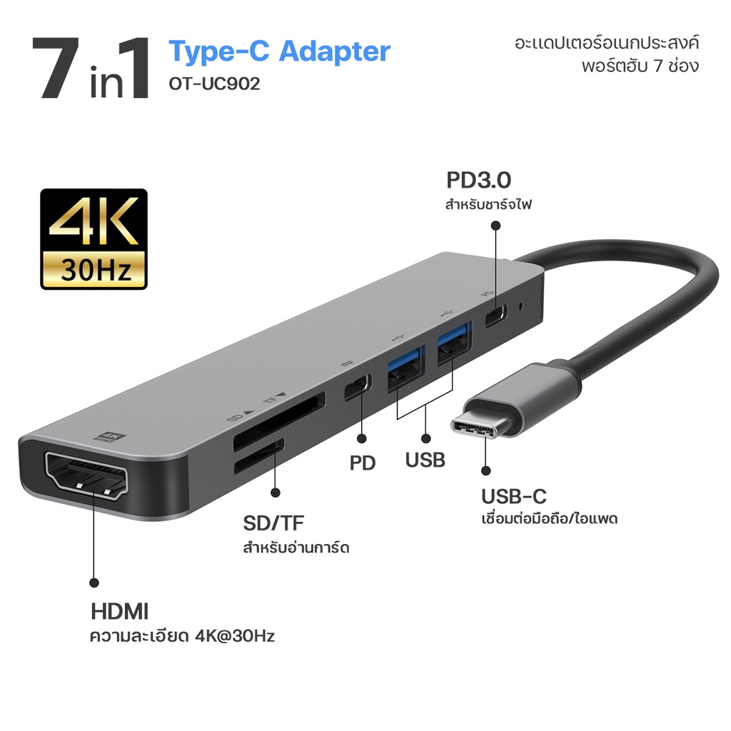 【Usb Hubs】 Type-C Multifunctional Converter HUB USB-C ตัวแปลง USB TYPE ... 【Usb Hubs】 Type-C Multifunctional Converter HUB USB-C ตัวแปลง USB TYPE ...