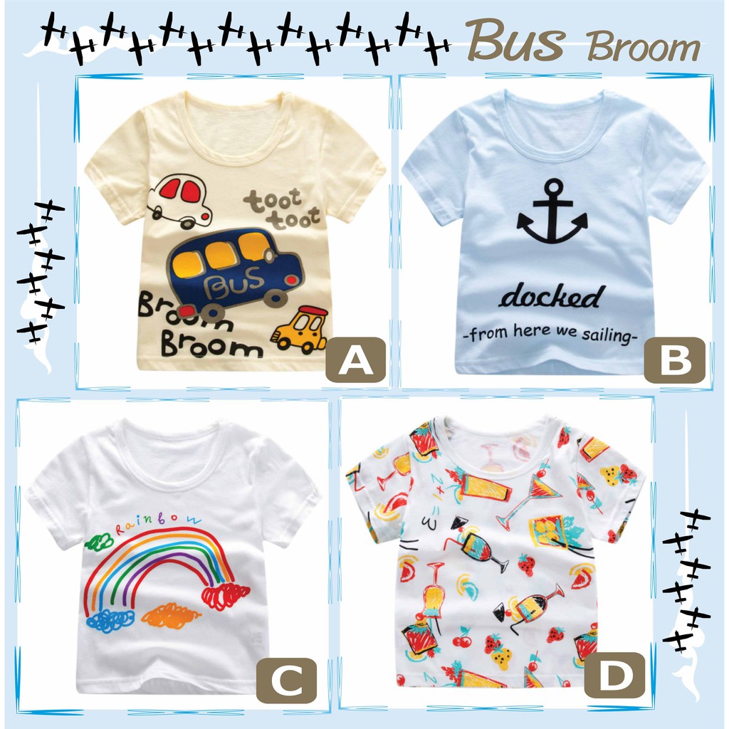 เสื้อเด็ก เสื้อยืดรถบัส Bus Broom | Shopee Thailand
