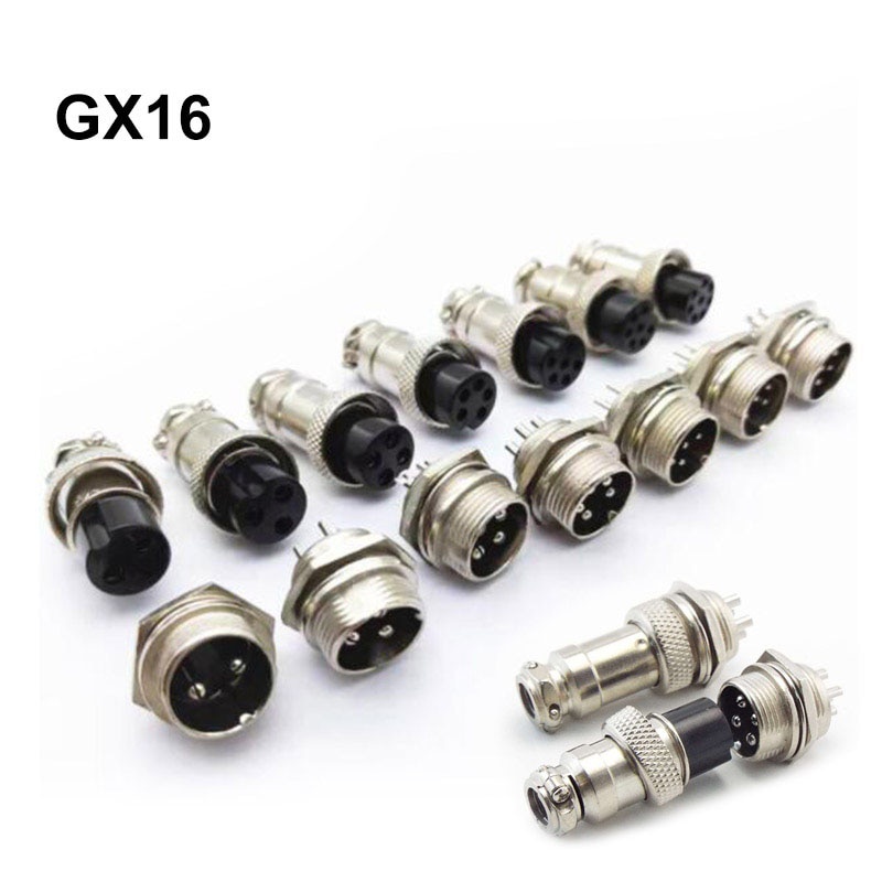 แผง Mount สายไฟ Gx16 2Pin 3 4 5 6 7 8 Core Pin 16Mm Nut ประเภทชายหญิงซ็ ...