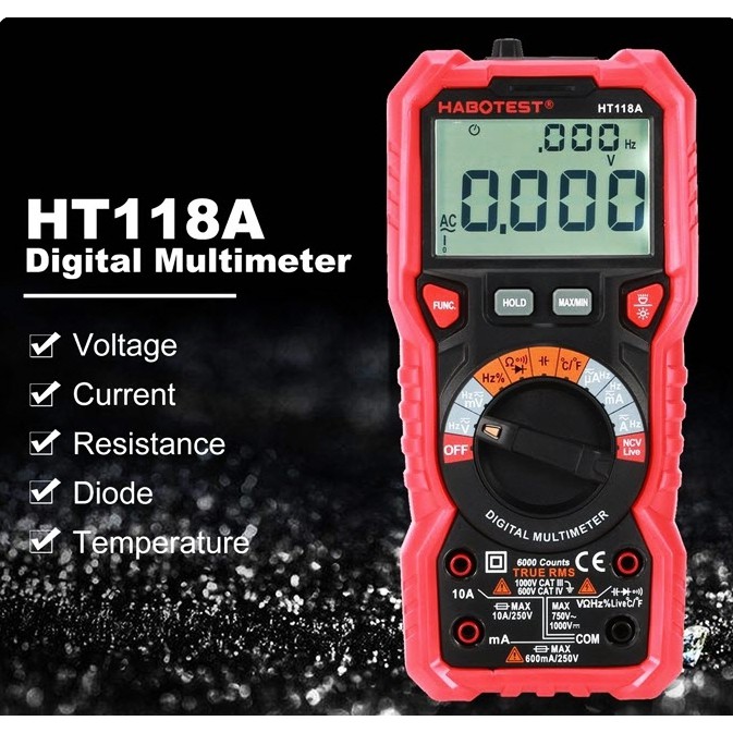 HABOTEST HT118A Digital Multimeter ฮาโบเทส ดิจิตัล มัลติมิเตอร์ ...