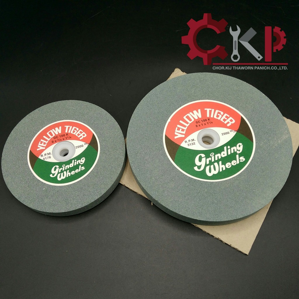 หินเจียร สีเขียว หินเขียว ยี่ห้อ Yellow Tiger GC100K กว้าง 6", 8 ...