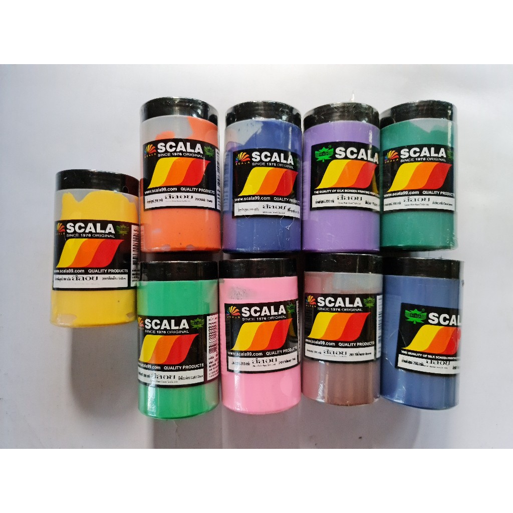 Scala สีสกรีนเสื้อ สีลอย ขนาด 0.2kg ( Cloth Painting , Screening 's Colour ) (1 ขวด) | Shopee ...