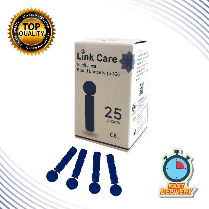 เข็มเจาะเลืขนาด Link Care Lancets ขนาด 30G (25 ชิ้น) สำหรับเครื่องตรวจ ...