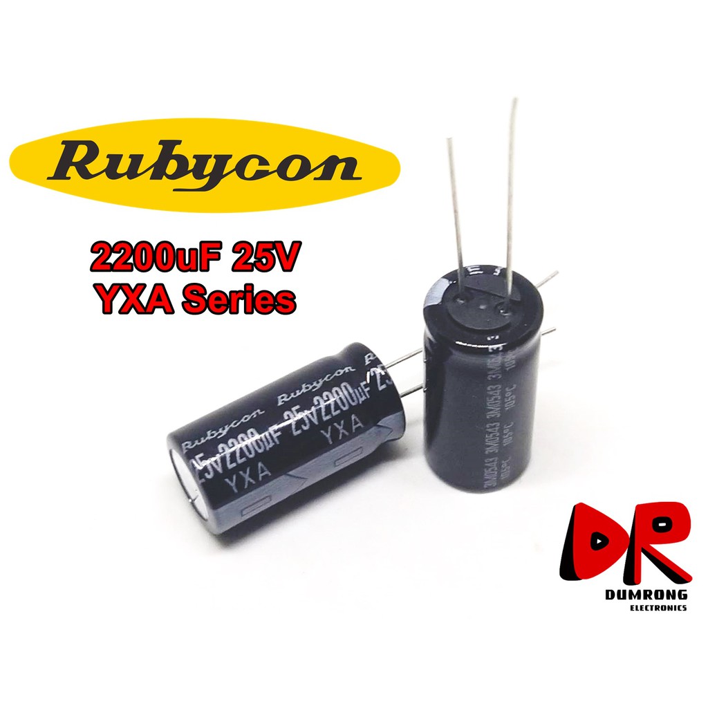 (2 ชิ้น) 2200uF 25V Rubycon YXA capacitor ตัวเก็บประจุ | Shopee Thailand