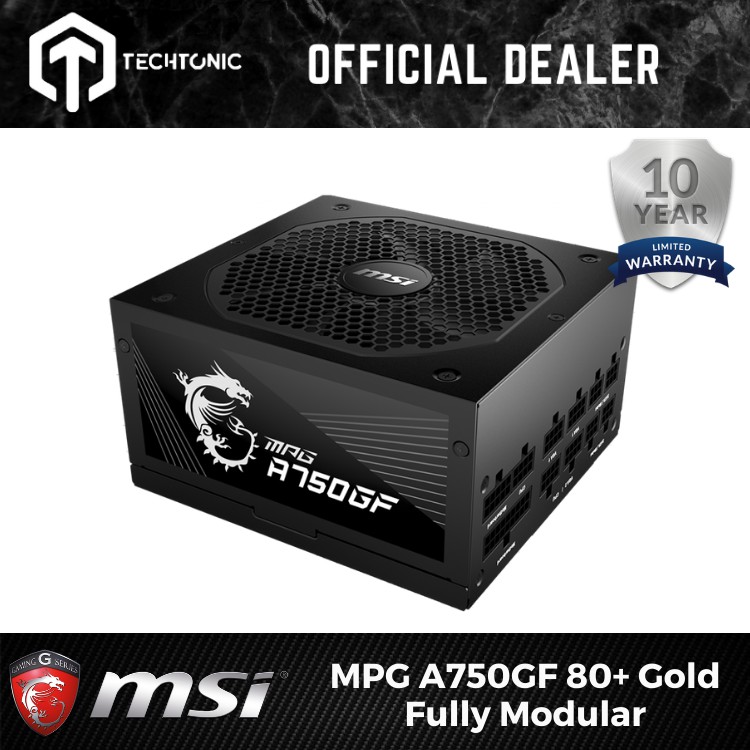 Msi MPG A750GF โมดูลาร์พาวเวอร์ซัพพลาย PSU 750W 80+ สีทอง รองรับ RTX 30 Series 5.0 | Shopee Thailand