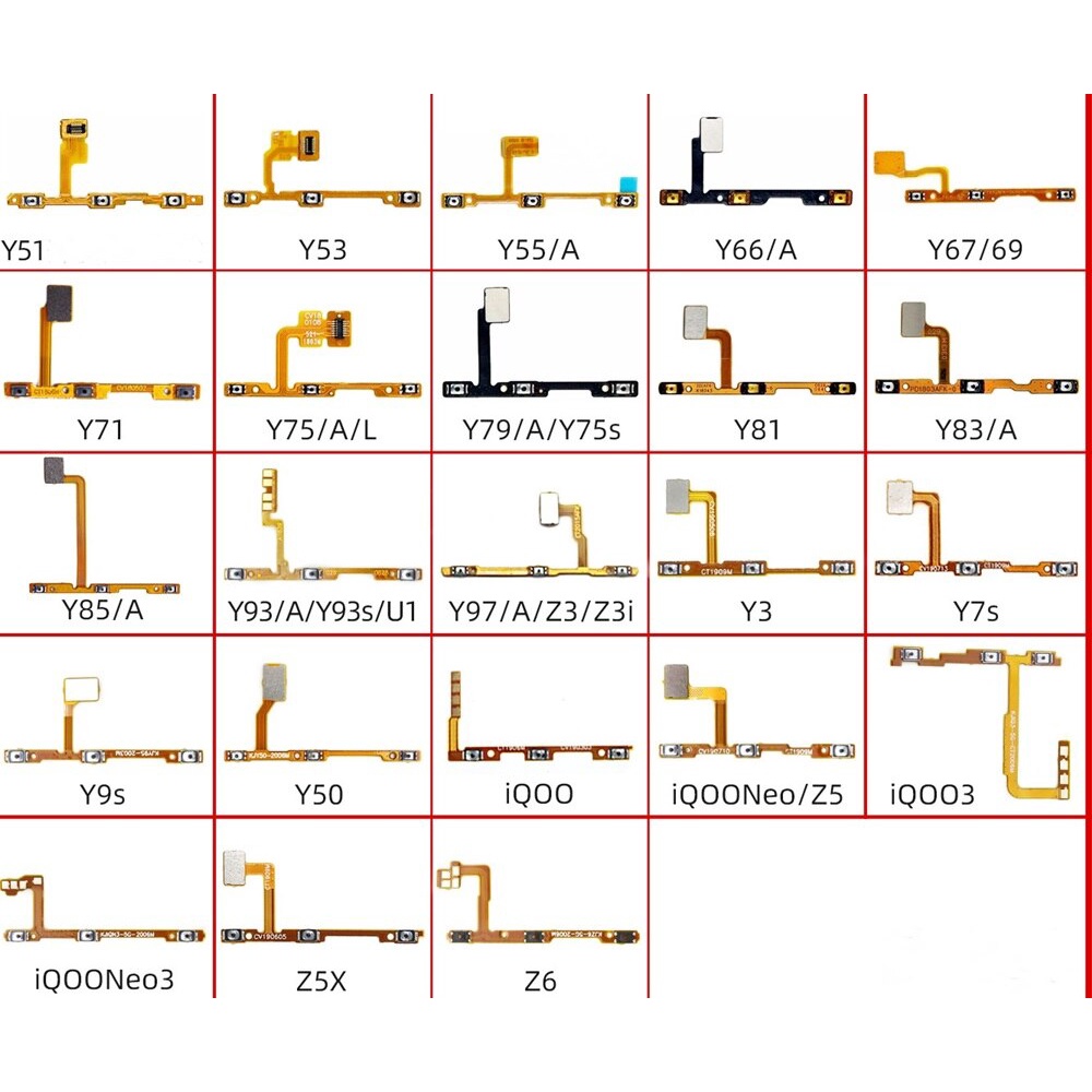 สายเคเบิลริบบิ้นปุ่มเปิดปิดเสียง สําหรับ Vivo Y20S Y3 Y33 Y35 Y37 Y50 Y51 Y53 Y55 Y66 Y69 Y71 ...