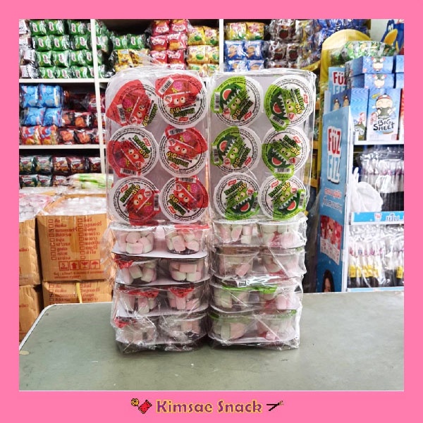 Erko Mallow Dip เออโก้ มาร์ชแมลโลว์ถ้วย รูปสตรอเบอรี่ และแตงโม พร้อม ...