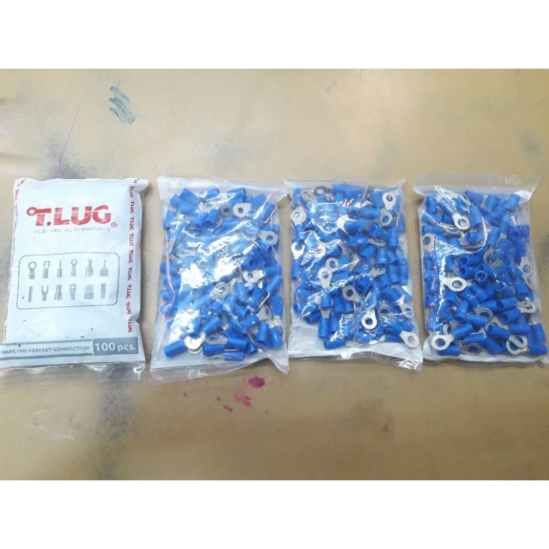 หางปลาทองแดงกลมปลอกหุ้มน้ำเงิน RF2.5-3 RF2.5-4 RF2.5-5 ยี่ห้อ T.LUG ยี่ห้อดัง เลือกขนาดได้ ...