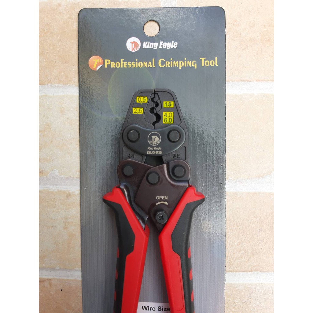 KING EAGLE คีมย้ำหางปลาเปลือยสายไฟ รุ่น KEJD-R35 ขนาด 7.5 นิ้ว | Shopee ...