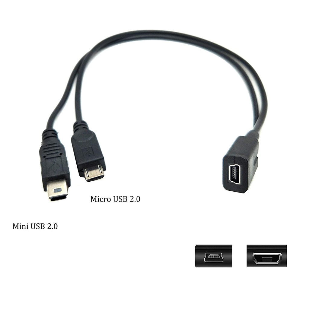 Mini USB Female to Micro USB Male and Mini USB Male 2 in 1 Splitter สาย ...