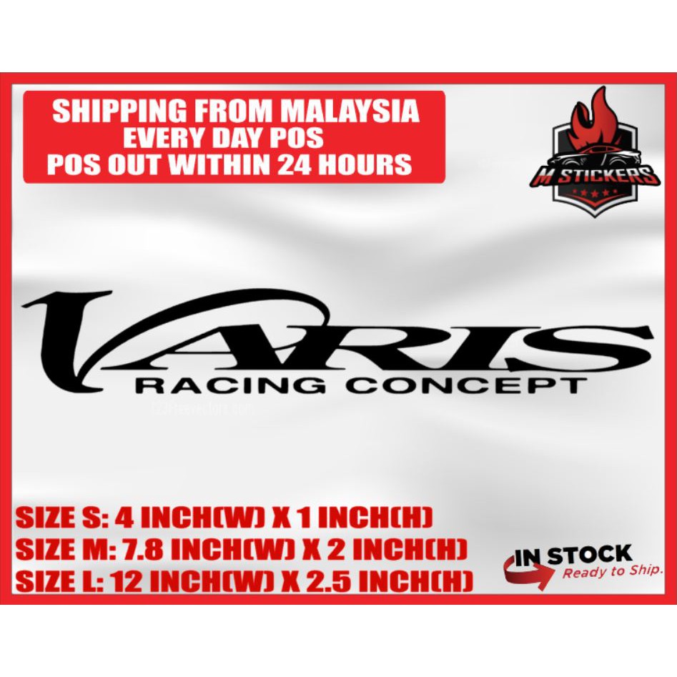 [M Stickers] สติกเกอร์ VARIS RACING CONCEPT CAR STICKER KERETA LANCER ...