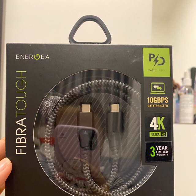 ENERGEA CABLE FIBRATOUGH USB-C TO USB-C 1M. BLACK (GEN 2) | Shopee Thailand