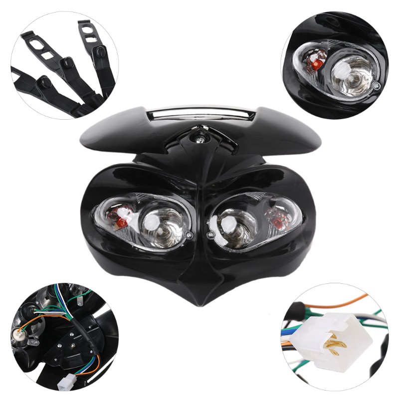 Hik ไฟหน้ารถวิบากสากล Fairing Head Lamp High / Low Beam Dual | Shopee ...