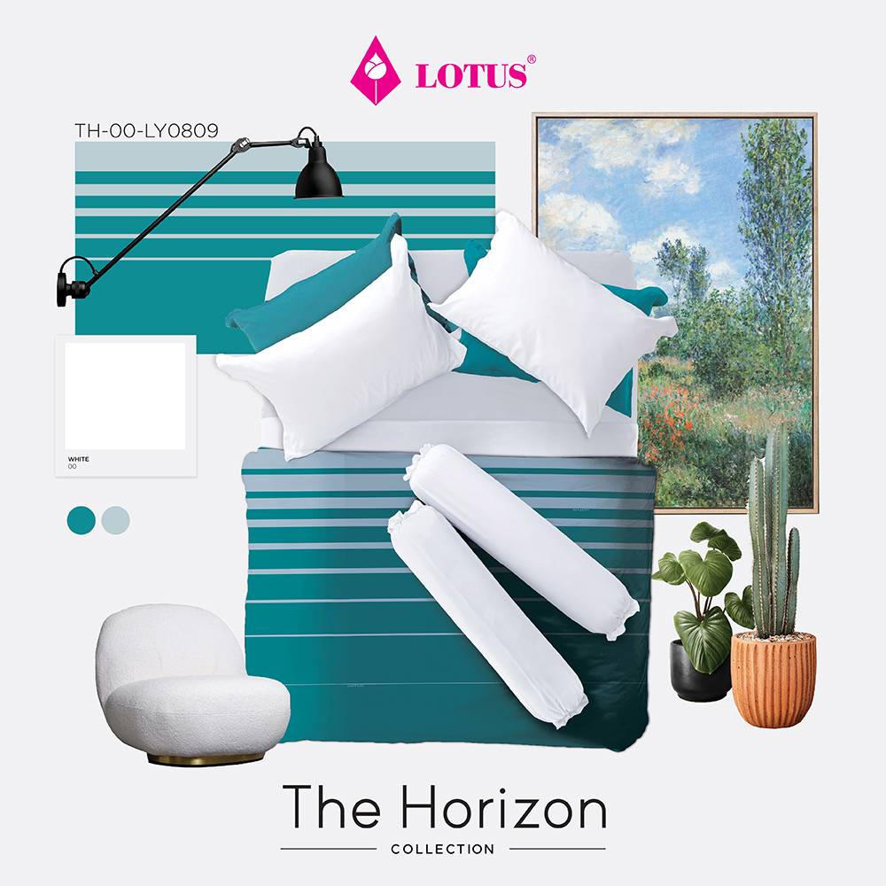 Lotus ชุดผ้าปู+ผ้านวม The Horizon Collection ชุดผ้าปูที่นอนในโทน Solid ...