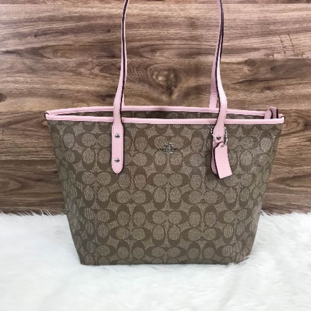 COACH F58292 CITY ZIP TOTE IN SIGNATURE COATED CANVAS | Shopee Thailand