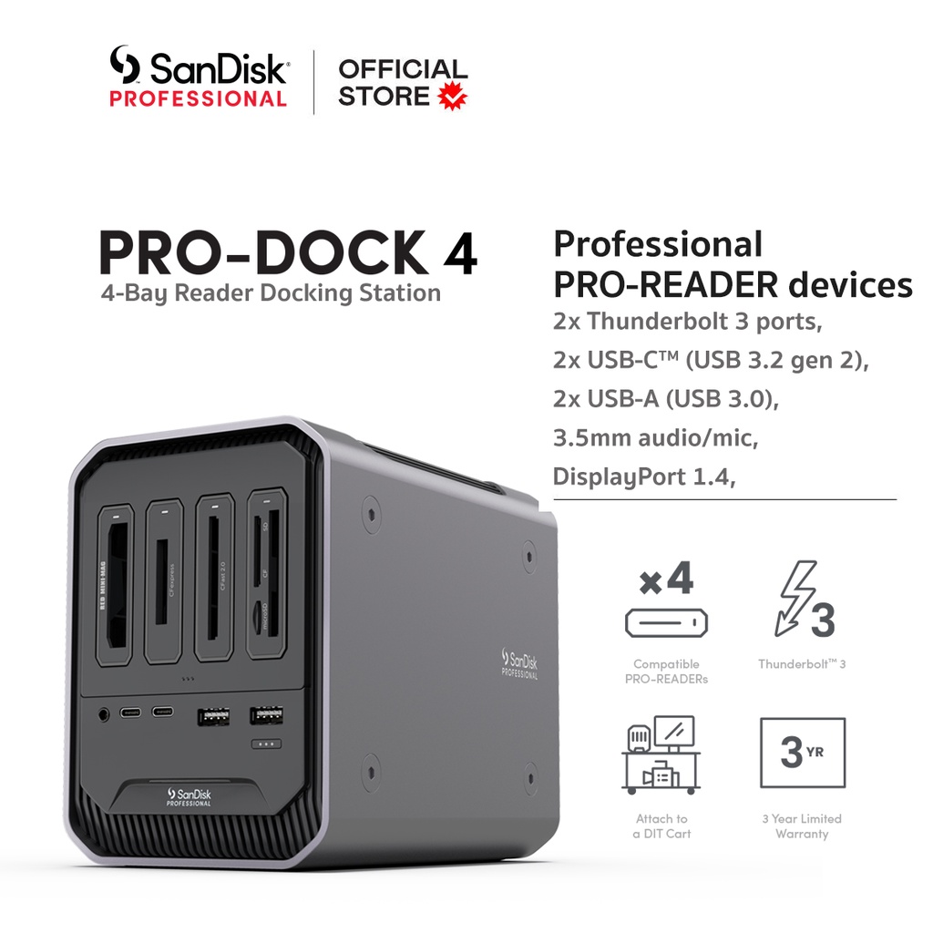 PRO-DOCK4 Docking station 2x Thunderbolt 3 ports, 2x USB-C 3.2 gen 2 ...