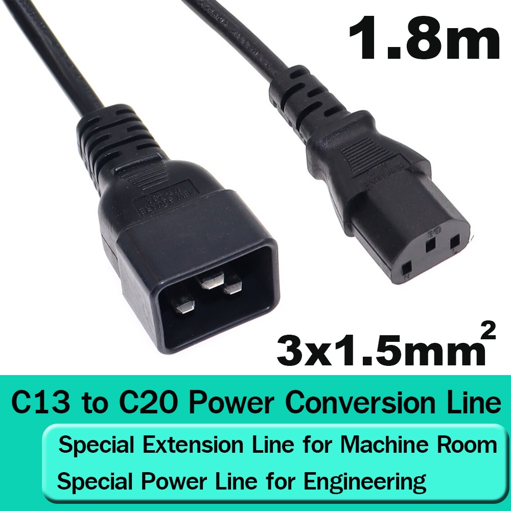 1.8m IEC C20 to C13 UPS Extension Cables, PDU Distribution Power Cord ...
