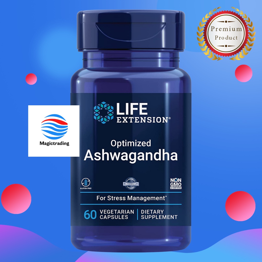 Life Extension Optimized Ashwagandha / 60 Vegetarian Capsules | Shopee ...