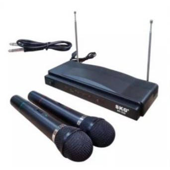 SKG ไมค์โครโฟนคู่ ไร้สาย รุ่น SK-329 (สีดำ) | Shopee Thailand