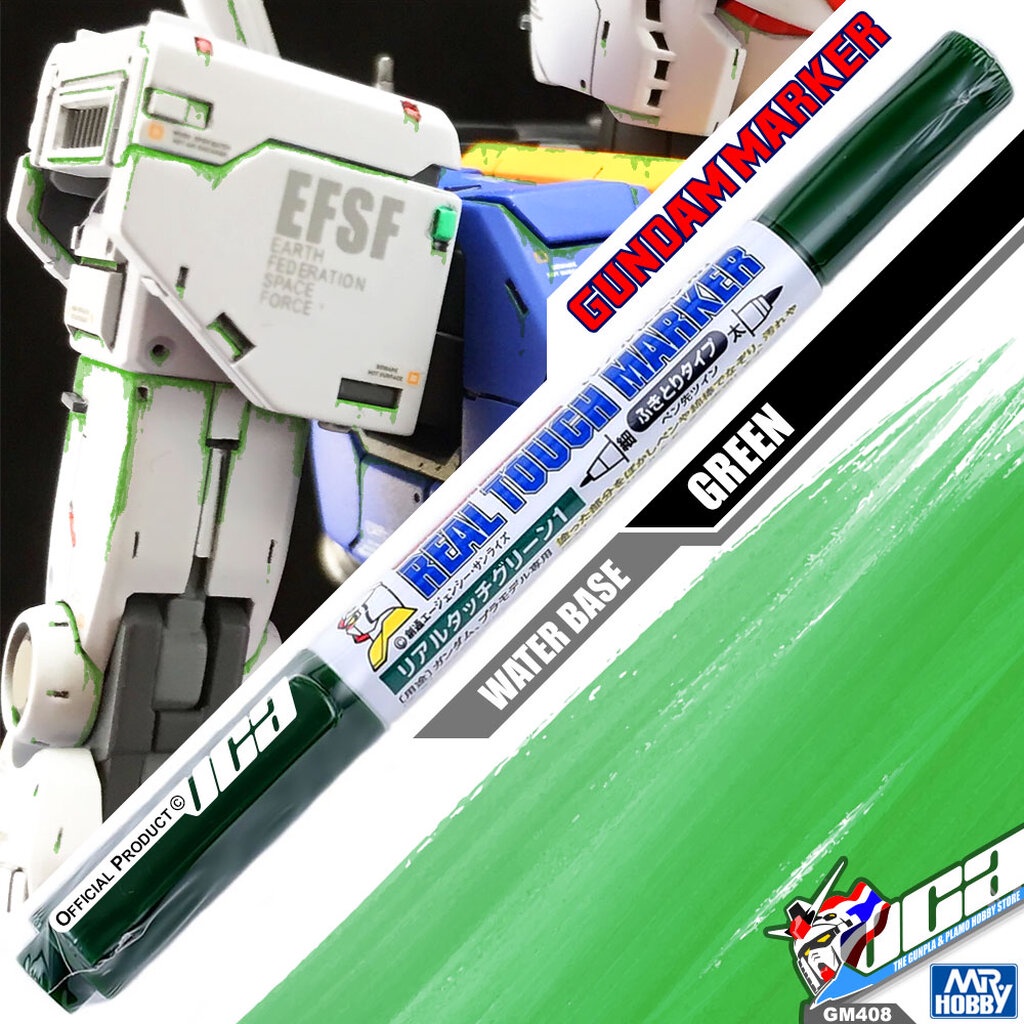 GSI CREOS MR HOBBY GM408 GUNDAM REAL TOUCH MARKER GREEN WEATHERING สีทาเพิ่มความสมจริง กันดั้ม ...