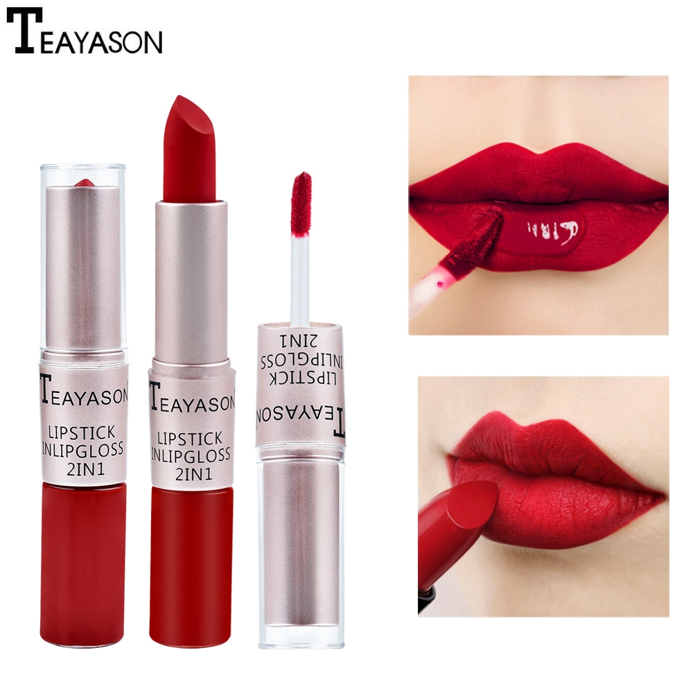 Teayason 2-in-1 ลิปกลอสแบบสองหัวเนื้อแมทติดทนนาน | Shopee Thailand