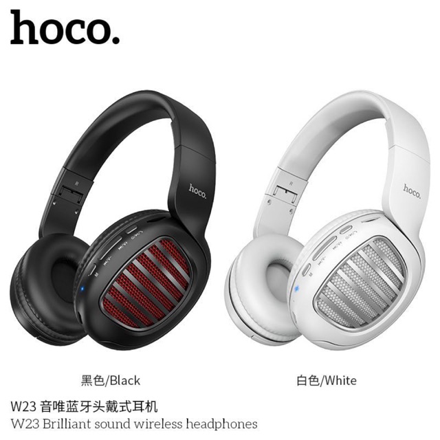 Hoco W23 หูฟังบลูทูธ Headphones wireless and wired with mic | Shopee ...