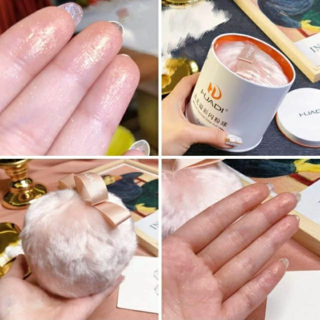 Huadi Glitter Puff พัฟตบตัววิ้ง ไฮไลทลูกวิ้งค์💖 | Shopee Thailand