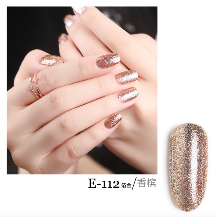 Gaoy ยาทาเล็บเจล รุ่น แพลตตินั่ม กากเพชรละเอียด (รหัส E111-116) | Shopee Thailand