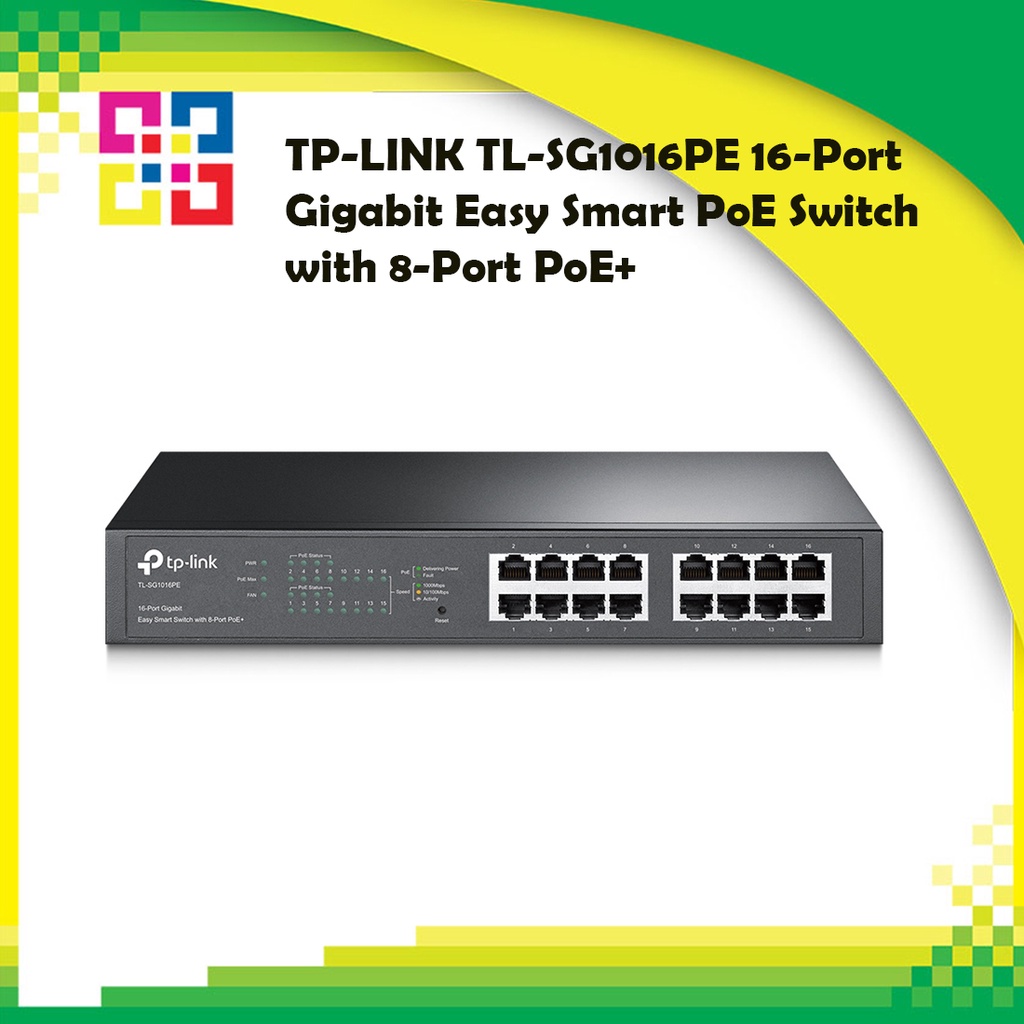 TP-Link TL-SG1016PE 16-Port Gigabit Easy Smart PoE Switch with 8-Port PoE+ | Shopee Thailand