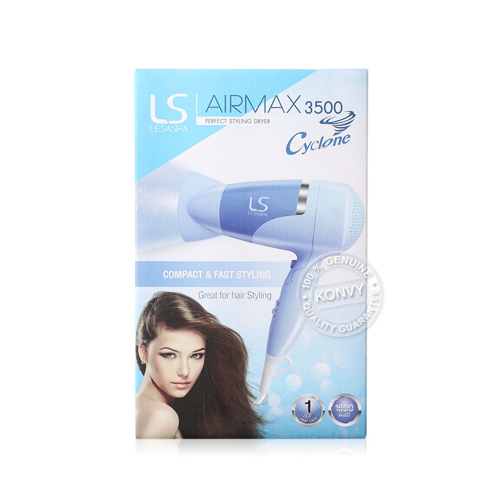 Le'sasha Airmax 3500 Cyclone Hair Dryer 1600W #Blue #LS0842. | Shopee ...