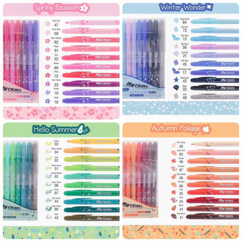 Dong-A My color 2 limited edition Hello Season ปากกาสี 2หัว สีตามฤดู มี ...